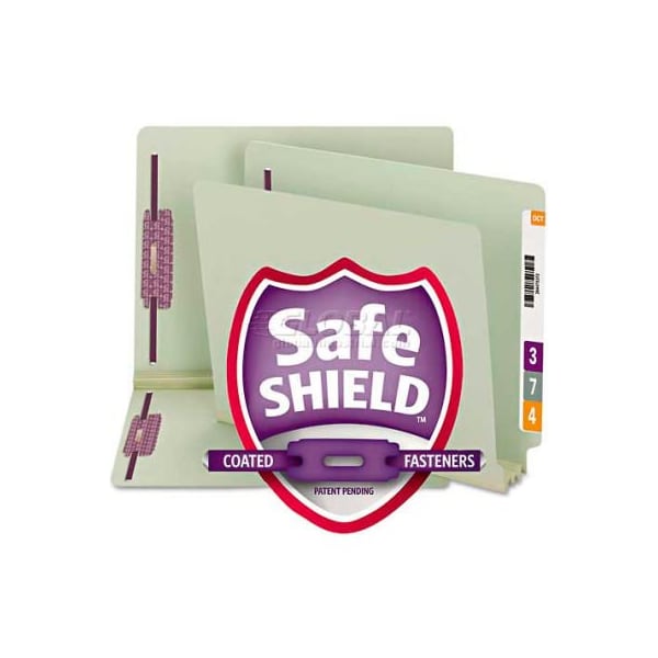 Smead 3in Expansion Folder, Two Fasteners, End Tab, Letter, Gray Green ...