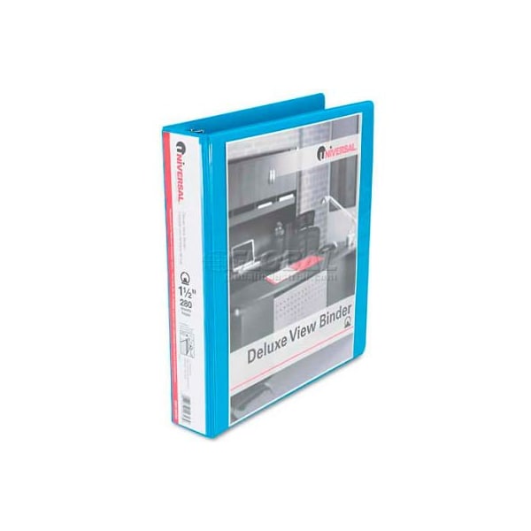 Universal Deluxe Round Ring Vinyl View Binder, 1-1/2in Capacity, Light ...