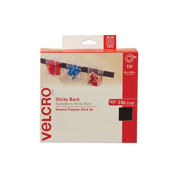 Velcro Brand Velcro, STICKY-BACK FASTENERS, REMOVABLE ADHESIVE, 0.75in ...