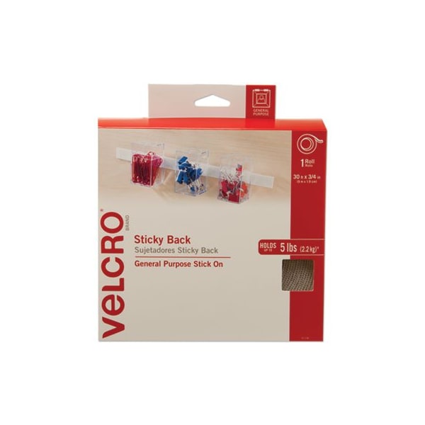 Velcro Brand Velcro, STICKY-BACK FASTENERS, REMOVABLE ADHESIVE, 0.75in ...