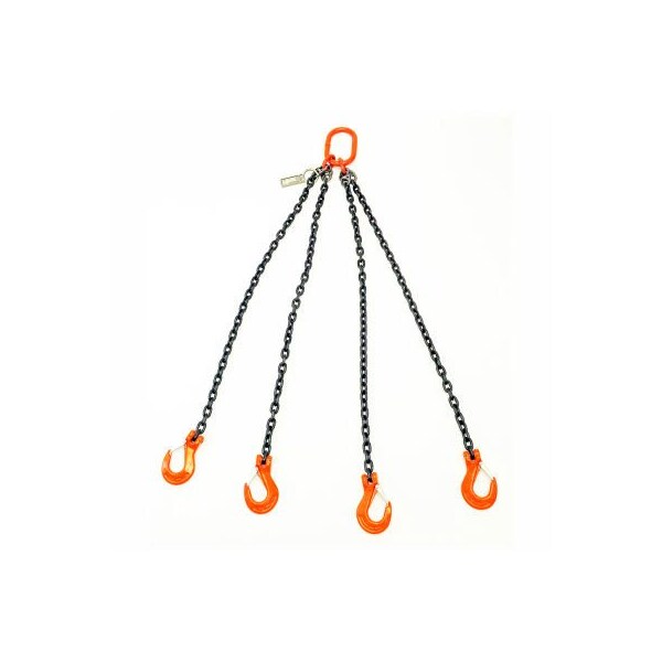 Mazzella Mazzella Lifting B152020 10' Quad Leg Chain Sling W/ Sling ...
