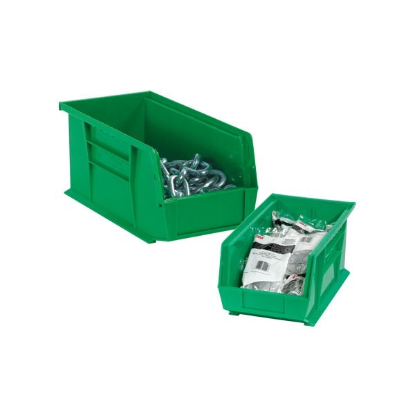 Bsc Preferred 18 x 8 1/4 x 9'' Green Plastic Stack & Hang Bin Boxes ...