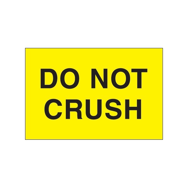 Bsc Preferred 2 x 3'' - ''Do Not Crush'' Fluorescent Yellow Labels ...