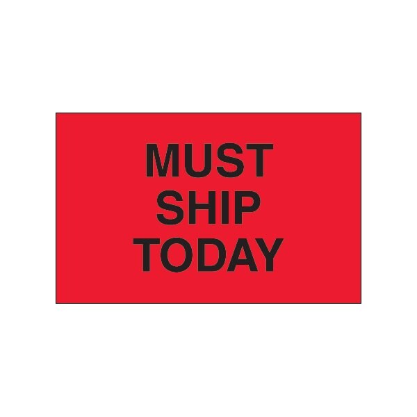 Bsc Preferred 1 1/4 x 2'' - ''Must Ship Today'' Fluorescent Red Labels ...