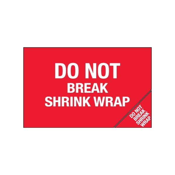 Bsc Preferred 5 x 8'' - ''Do Not Break Shrink Wrap'' Bill of Lading ...