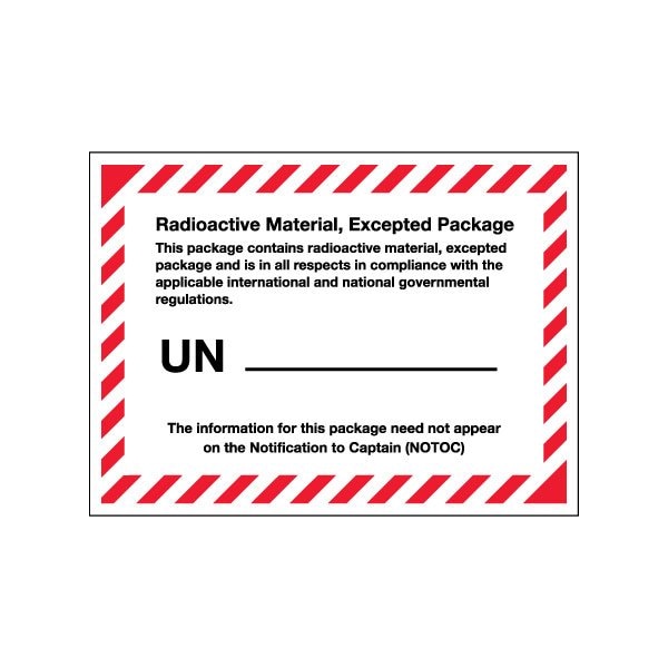 Bsc Preferred 4-3/8 x 3 1/4'' - ''Radioactive Material, Excepted ...