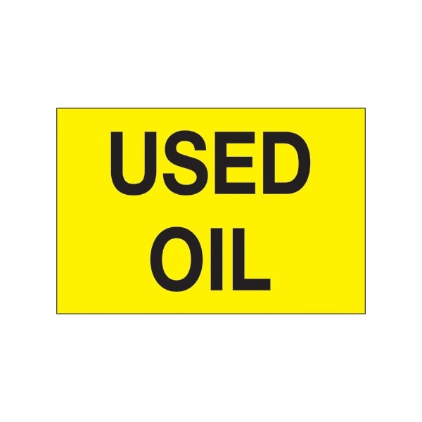 Bsc Preferred 2 x 3'' - ''Used Oil'' Fluorescent Yellow Labels DL1430 ...