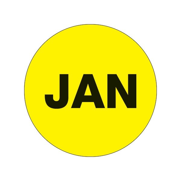 Bsc Preferred 2'' Circle - ''JAN'' Fluorescent Yellow Months of the ...