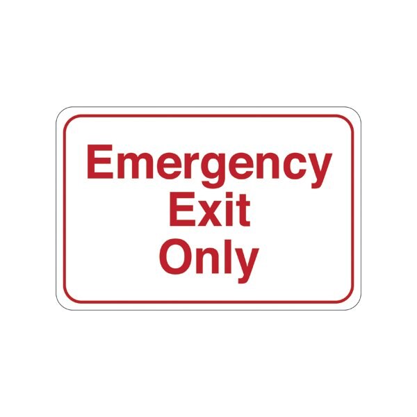 Genpak Emergency Exit Only 6 x 9'' Facility Sign SN203 | Zoro