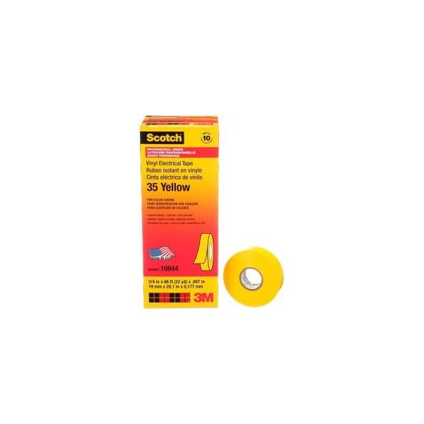 3M 3M Scotch® Vinyl Electrical Color Coding Tape 35-Yellow, 3/4" X 66 ...