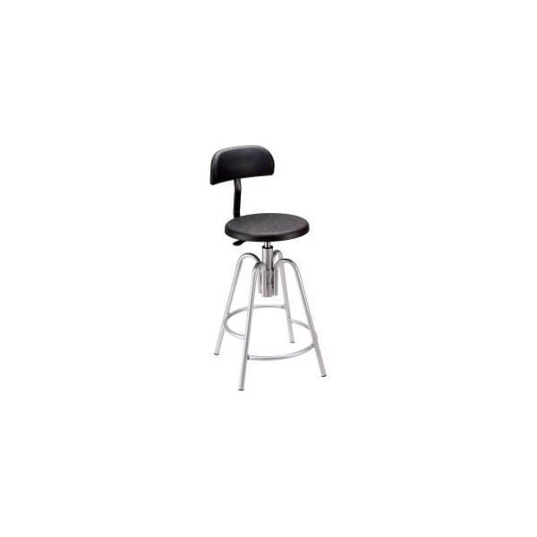 Global Equipment Interion Shop Stool with Backrest - Polyurethane ...