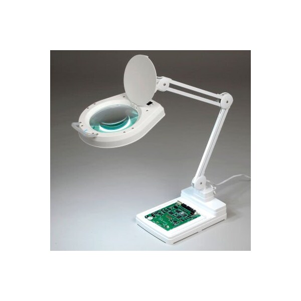 Mg Electronics 3 Diopter Desktop LED Magnifier Lamp, White LUX-400 | Zoro