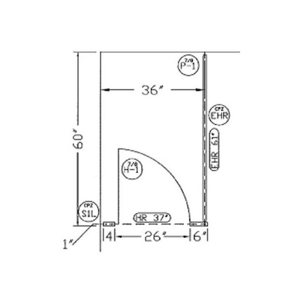 Metpar Corp Plastic Laminate Complete In-Corner Compartment 36" W ...