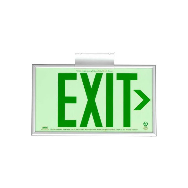 Hubbell Lighting Dual-Lite DPL Exit Sign, Photoluminescent w/ Green ...
