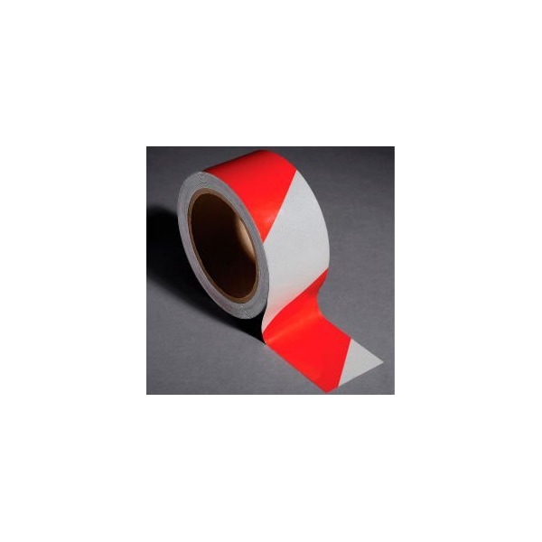 Top Tape And Label INCOM Safety Tape Reflective Striped Red/White, 2"W ...