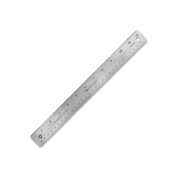 Acme United Westcott® Stainless Steel Ruler with Non Slip Cork Base, 12 ...