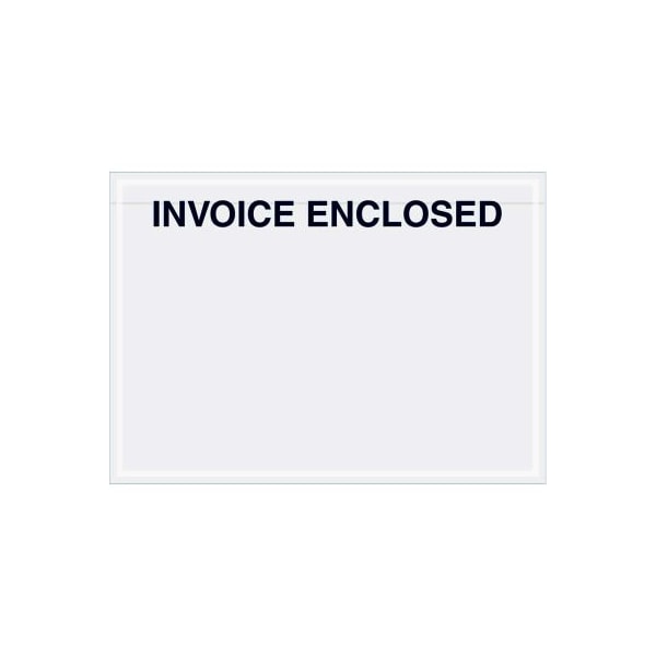Box Packaging Panel Face Envelopes, "Invoice Enclosed" Print, 7"L x 5"W ...