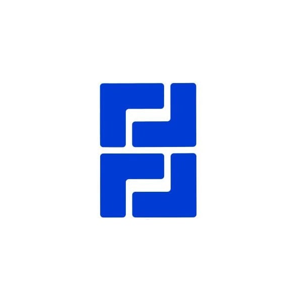 Brady 104432 ToughStripe Floor Corner Marks, 2" W, 20/Pack, Blue 104432 ...