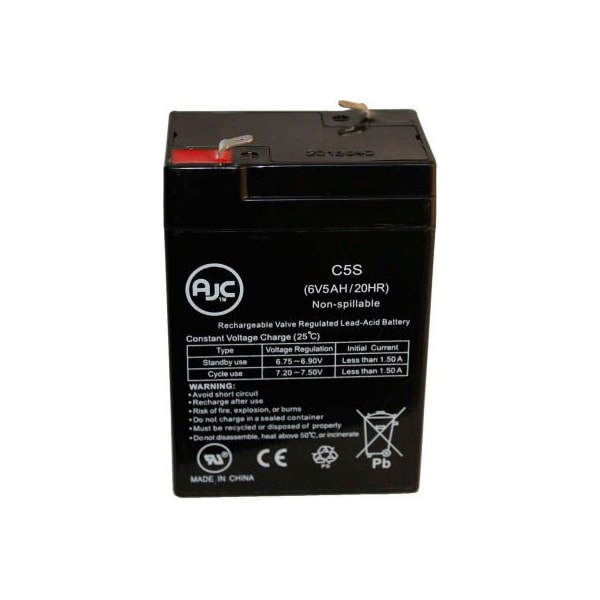 Battery Clerk AJC WKA6-5F 6V 5Ah Sealed Lead Acid Battery WKA6-5F-AJC ...