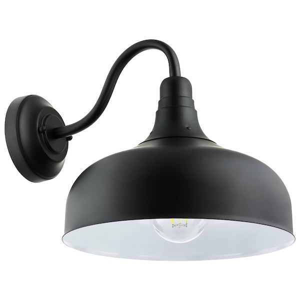 Sunlite FIX/GN/E26/BLACK Outdoor Gooseneck Wall Mount Fixture, Med Base ...