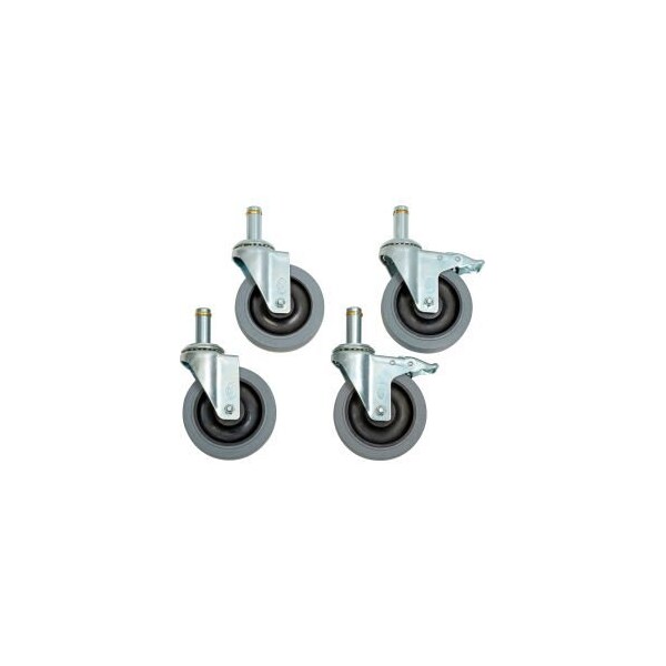 Smooth Ride Casters ESD Caster Set (4) Swivel (2) Brake Casters, 5" ESD ...