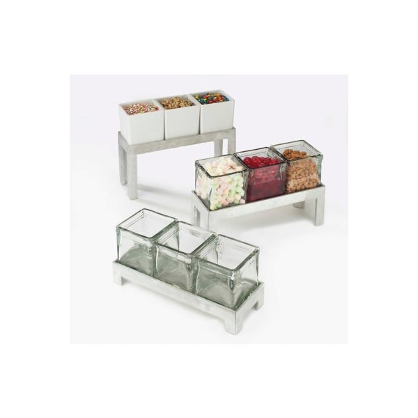 Cal-Mil Aluminum Glass Jar Riser 12"W x 4-1/4"D x 2"H 1560-2 | Zoro