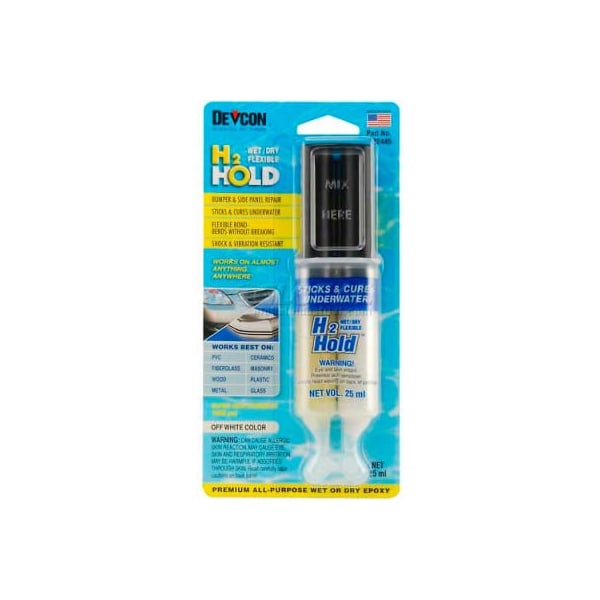 Itw Devcon H2 Hold Underwater Epoxy, 22445, 25ml Syringe 22445 | Zoro