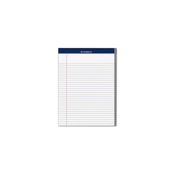 Mead Products Mead Cambridge Legal Pad, 8-1/2" x 11", 20 lb, Wide Ruled ...