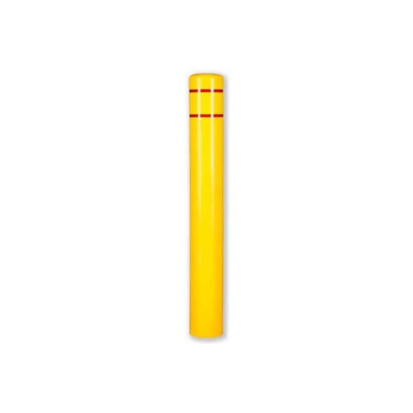 Post Guard Bollard Cover, 8 7/8" Dia. x 52"H, Yellow W/ Red Tape ...