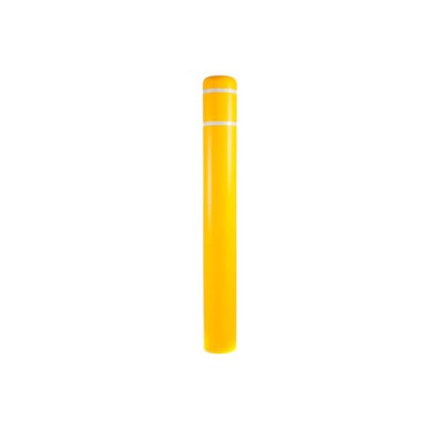 Post Guard Bollard Cover, 7" Dia. x 52"H, Yellow with White Tape ...