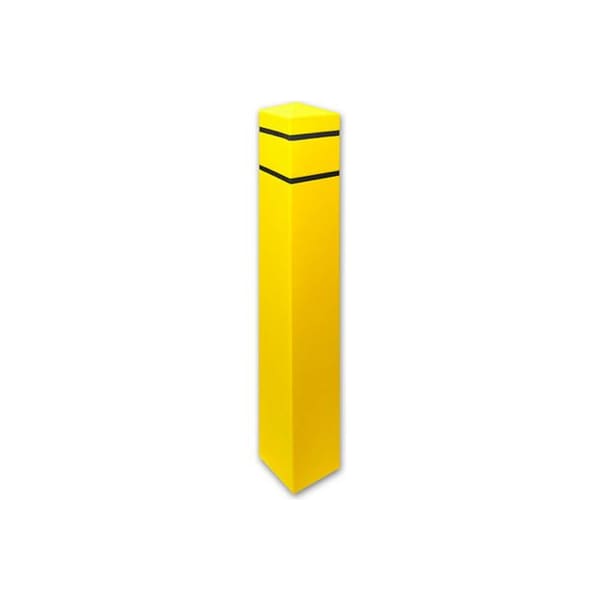 Post Guard Bollard Cover Square 6.5 Dia. x 55 H, Yellow/Black Tape ...
