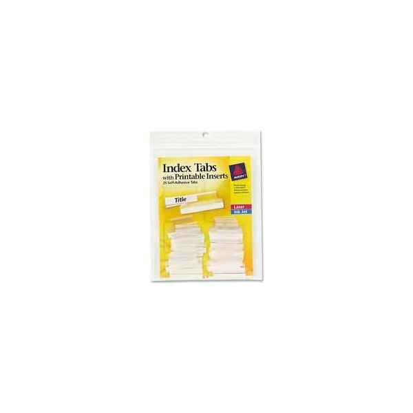 Avery Avery Self-Adhesive Index Tabs with Printable Inserts, 1" Width ...