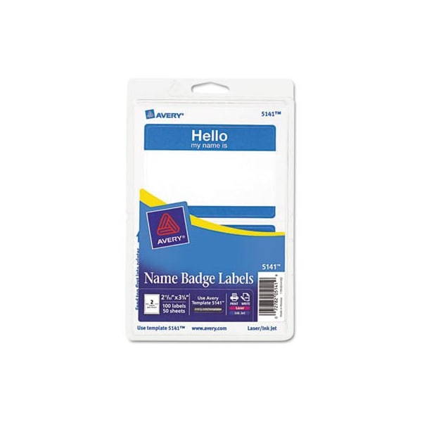Avery Avery "Hello, my name is" Name Badge Labels, 2-11/32" x 3-3/8 ...