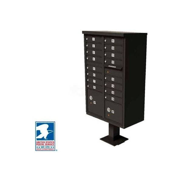 Florence Mfg Co Vital Cluster Box Unit, 16 Mailboxes, 2 Parcel Lockers ...