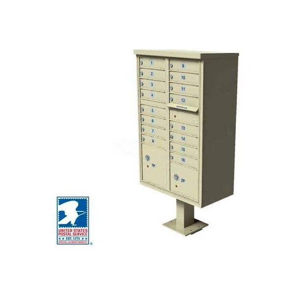 Florence Mfg Co Vital Cluster Box Unit, 16 Mailboxes, 2 Parcel Lockers ...