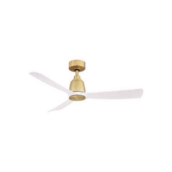 Fanimation Kute - 44 inch - Brushed Satin Brass with Matte White Blades ...