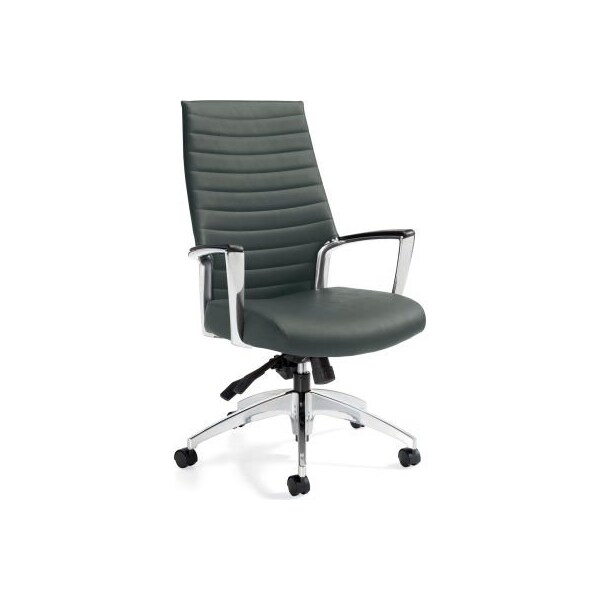 Gec Global„¢ Accord High Back Chair, Gray Vinyl Upholstery 2670-4AL ...