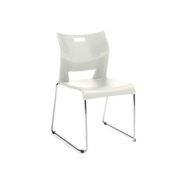 Gec Global Armless Molded Stacking Chair with Sled Base - Plastic ...