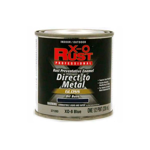 General Paint Interior/Exterior Paint, Gloss, Oil Base, Blue, 1/2 pt ...