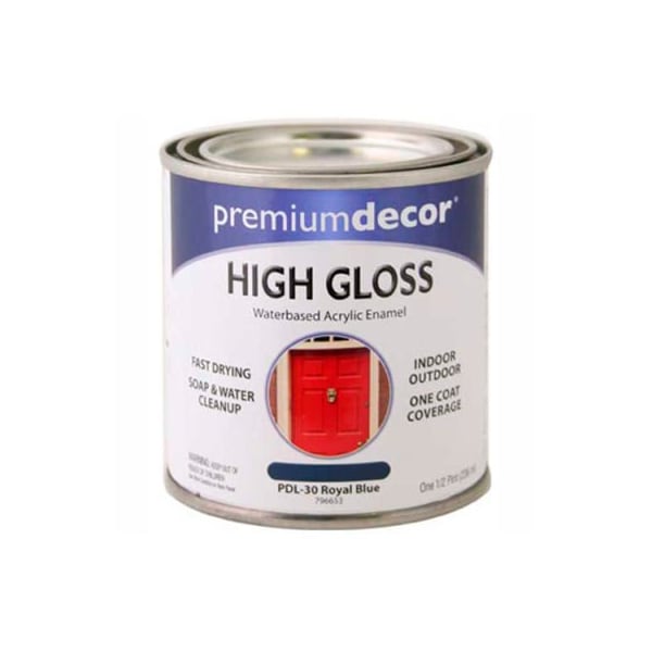 General Paint Interior/Exterior Paint, Gloss, Royal Blue, 1/2 Pint ...
