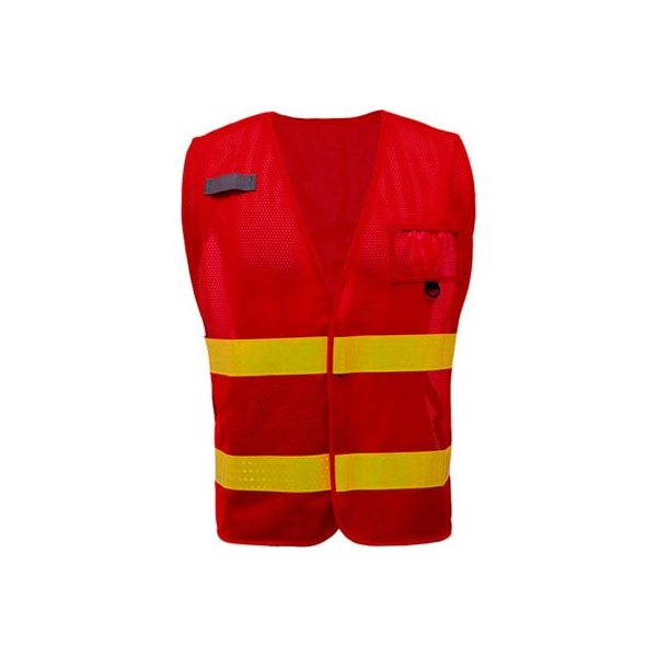 Gss Safety Incident Command Vest- Red Vest w/Lime Prismatic Tape-One ...