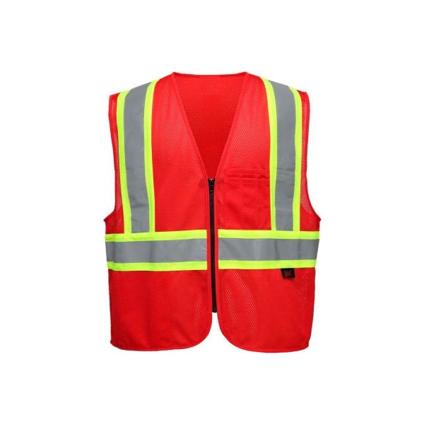 Gss Safety Enhanced Visibility Multi-Color Vest-Red-L/XL 3134-LG/XL | Zoro