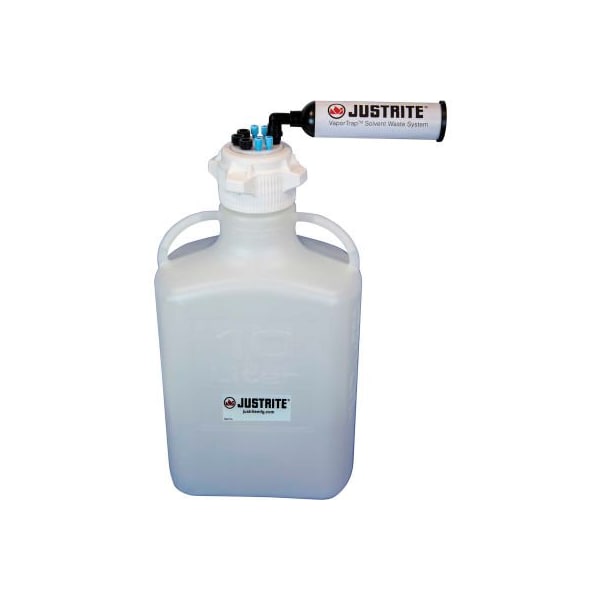 Justrite 12812 VaporTrap Carboy With Filter Kit, HDPE, 13.5-Liter, 7 ...