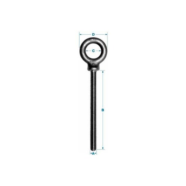 Ken Forging Eye Bolt With Shoulder, 3/8"-16, 2-1/2 in Shank, 1 in ID ...