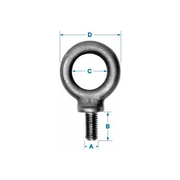 Ken Forging Eye Bolt With Shoulder, M16-2.00, 32 mm Shank, 35 mm ID ...