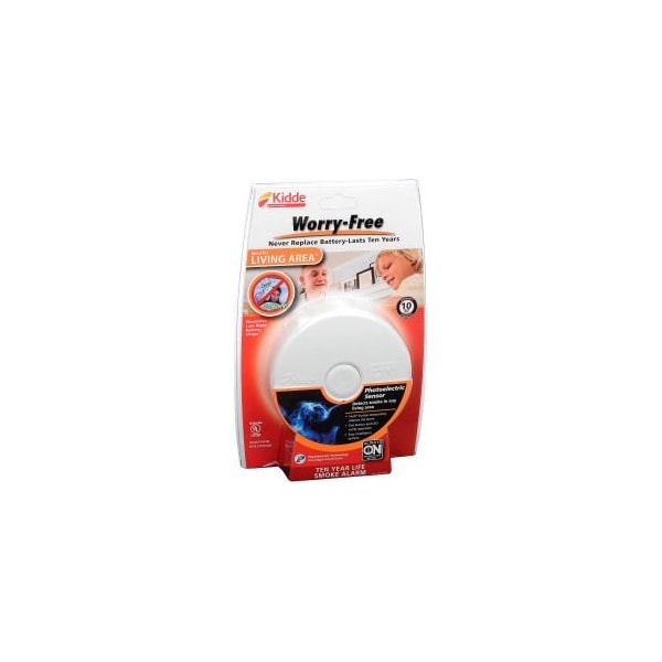 Kidde Kidde P3010L Worry-Free Smoke Alarm, Living Area, 10-Year Sealed ...
