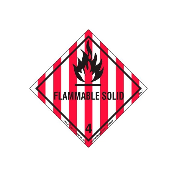 American Labelmark Co LabelMaster HMSL50 Flammable Solid Label, Worded ...