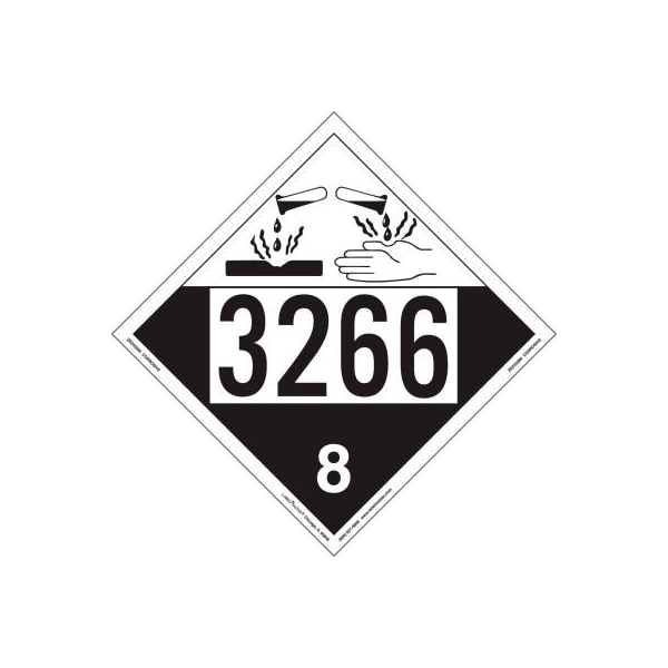 American Labelmark Co LabelMaster ZEZ43266 Corrosive Placard, UN 3266 ...