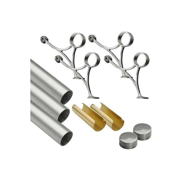 Lavi Industries , 12' Foot Rail Kit, 2" Tube, Satin Stainless Steel 44 ...