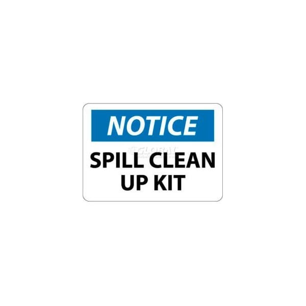 Nmc NMC N345PB OSHA Sign, Notice Spill Clean Up Kit, 10" X 14", White ...